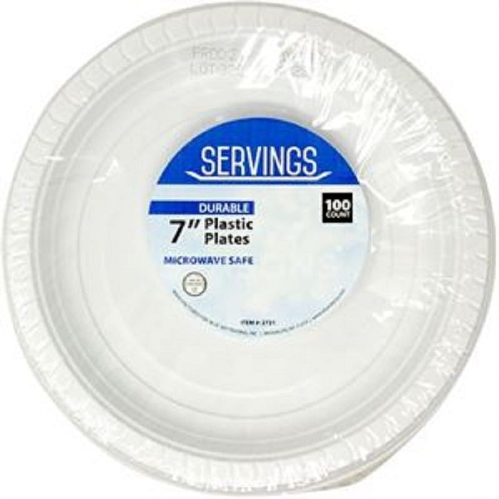 Serving 7" Disposable White Salad Plastic Plates - Durable & Eco ...