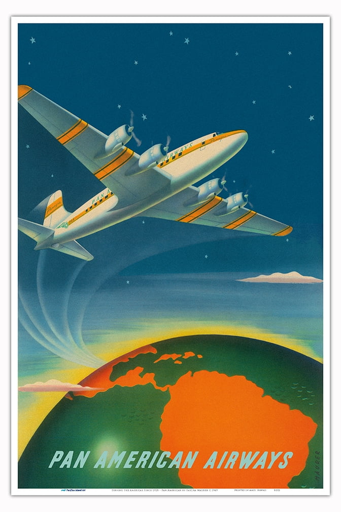 Serving the Americas Since 1928 - Pan American World Airways - Vintage Airline Travel Poster by ...