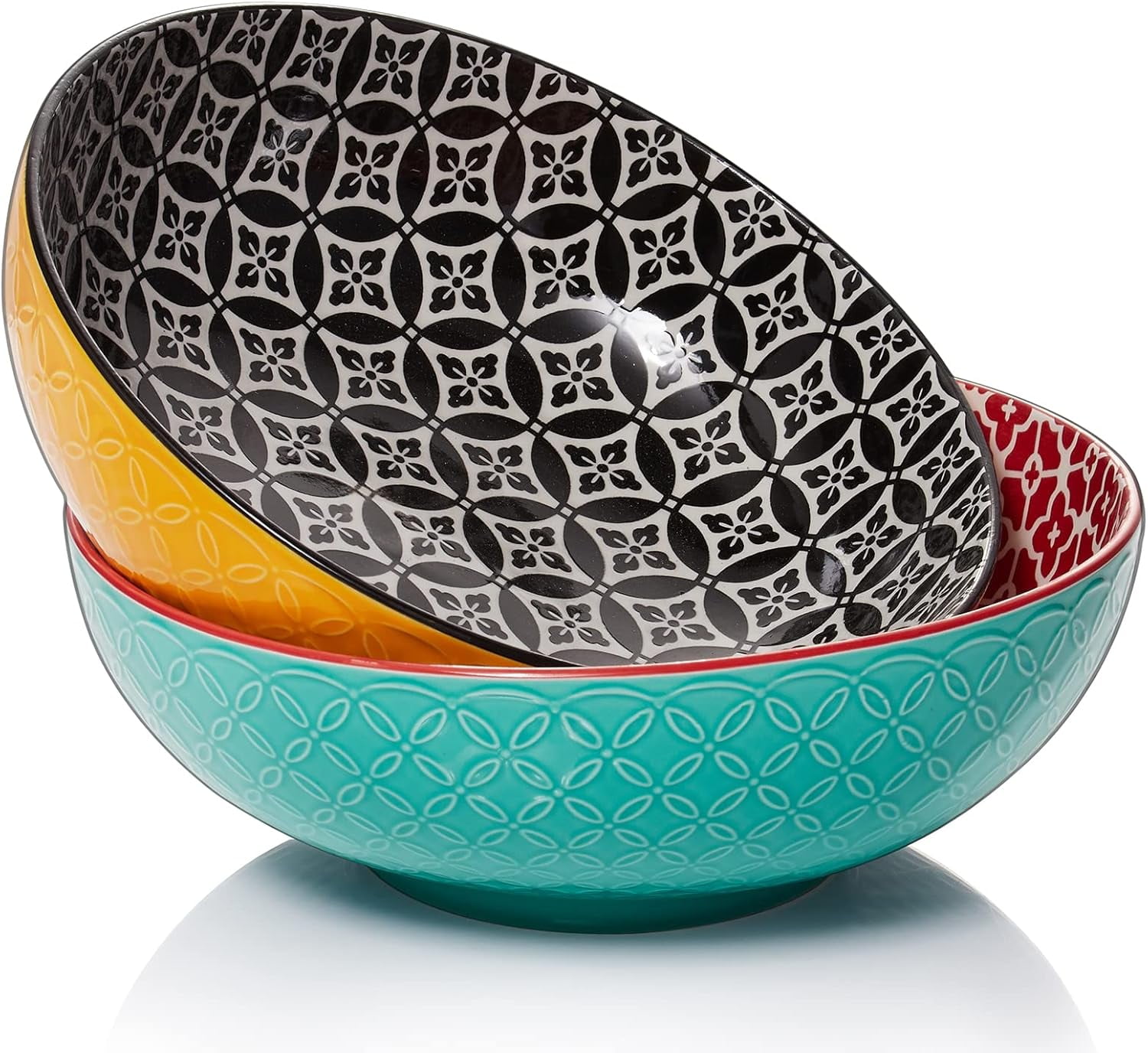 Serving Bowls, 9.6 Inch 70 Ounces Fruit Bowl Salad Bowl, Large Pasta ...