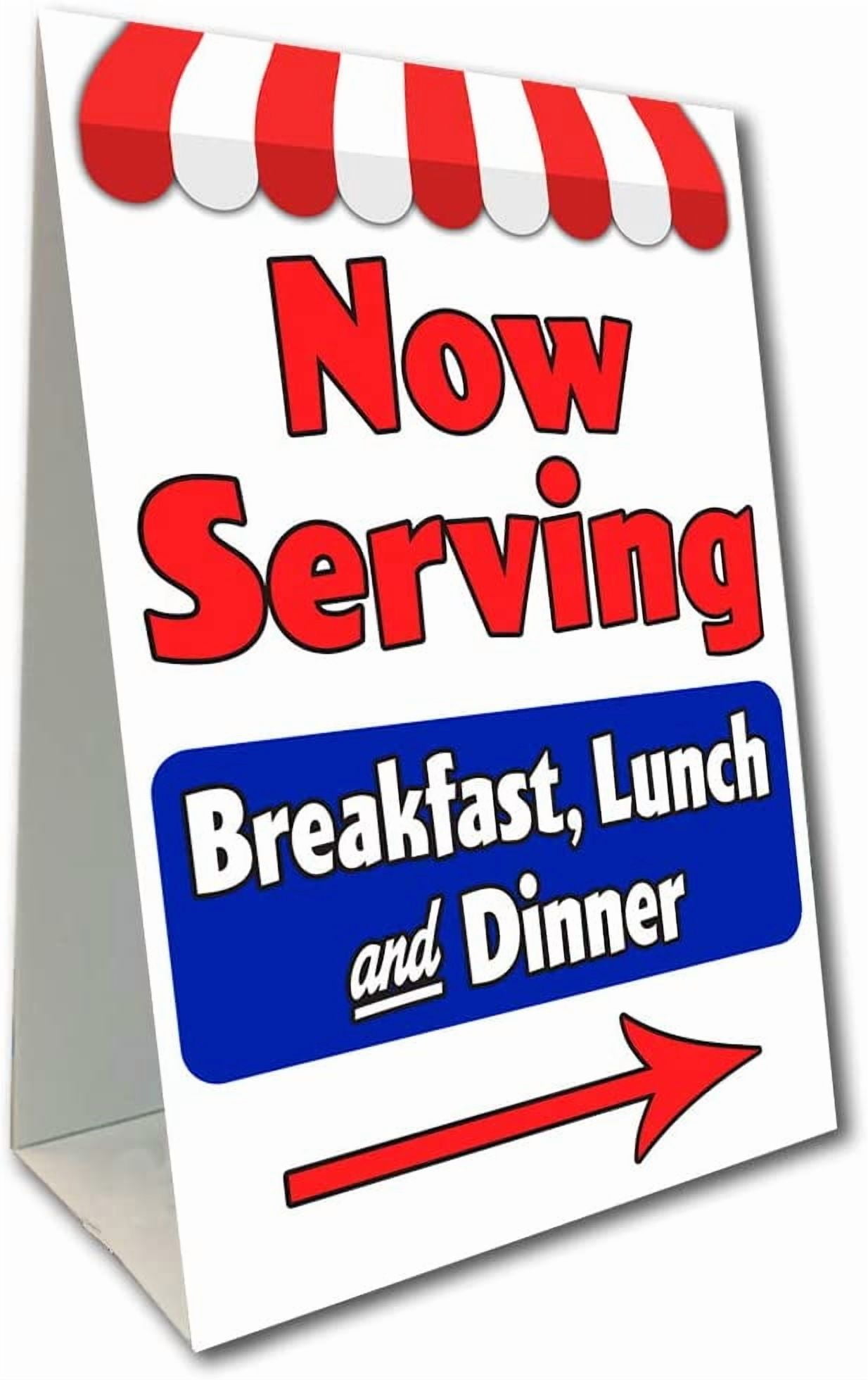 Serving Breakfast Lunch & Dinner Economy A-Frame Sign 24" Wide by 36 ...
