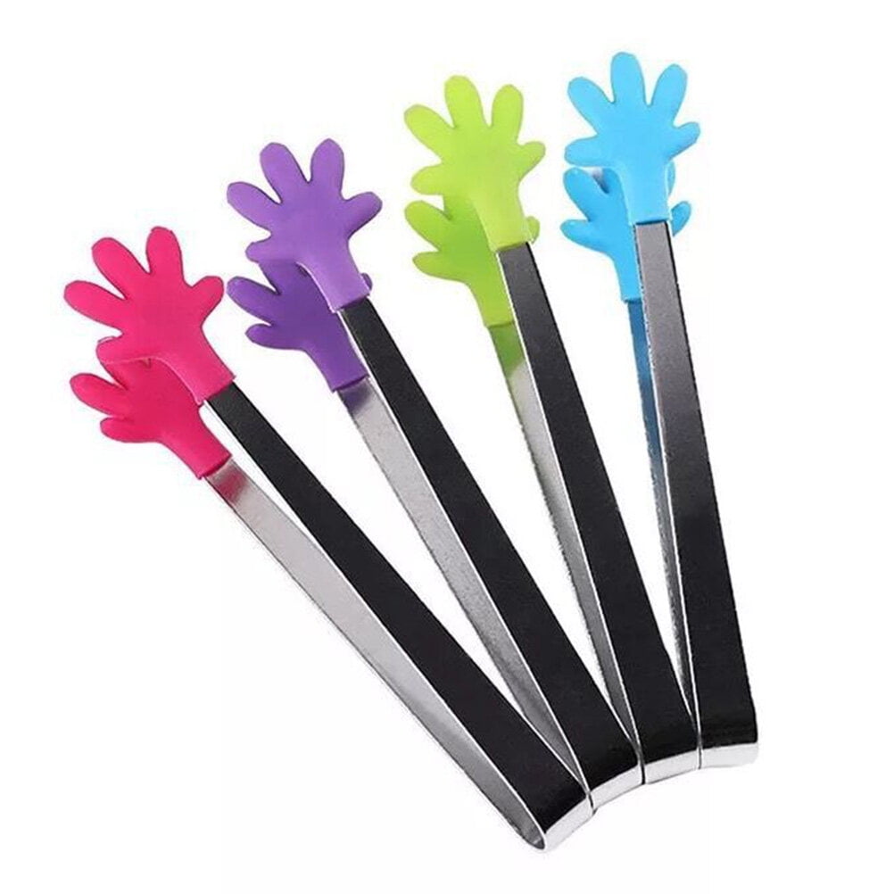 Serving Kitchen Tongs with Silicone Tips Colourful Small Kids Tongs for ...