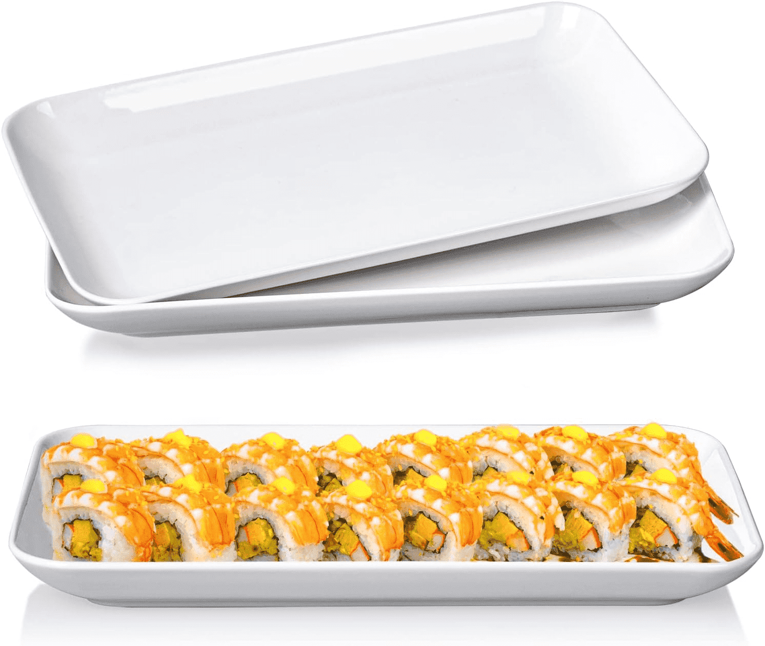 Serving Platter, 12 Inch Serving Tray Set, White Porcelain Platter Set ...