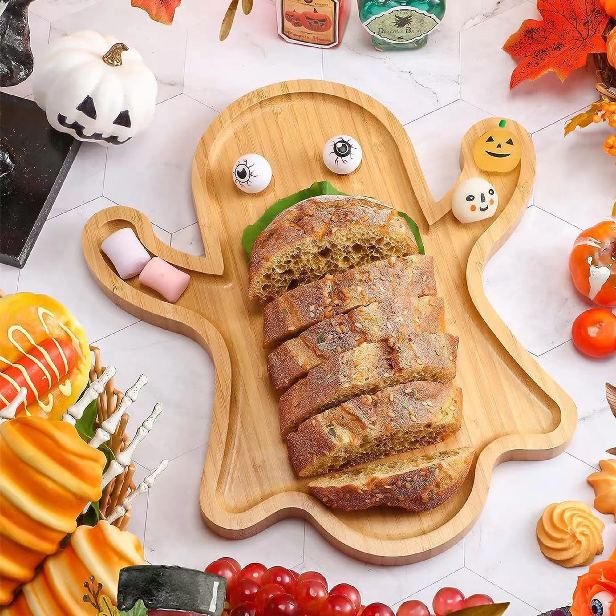 Serving Platter Tray Cartoon Pumpkin Skull Bat Shaped Children's Cute ...