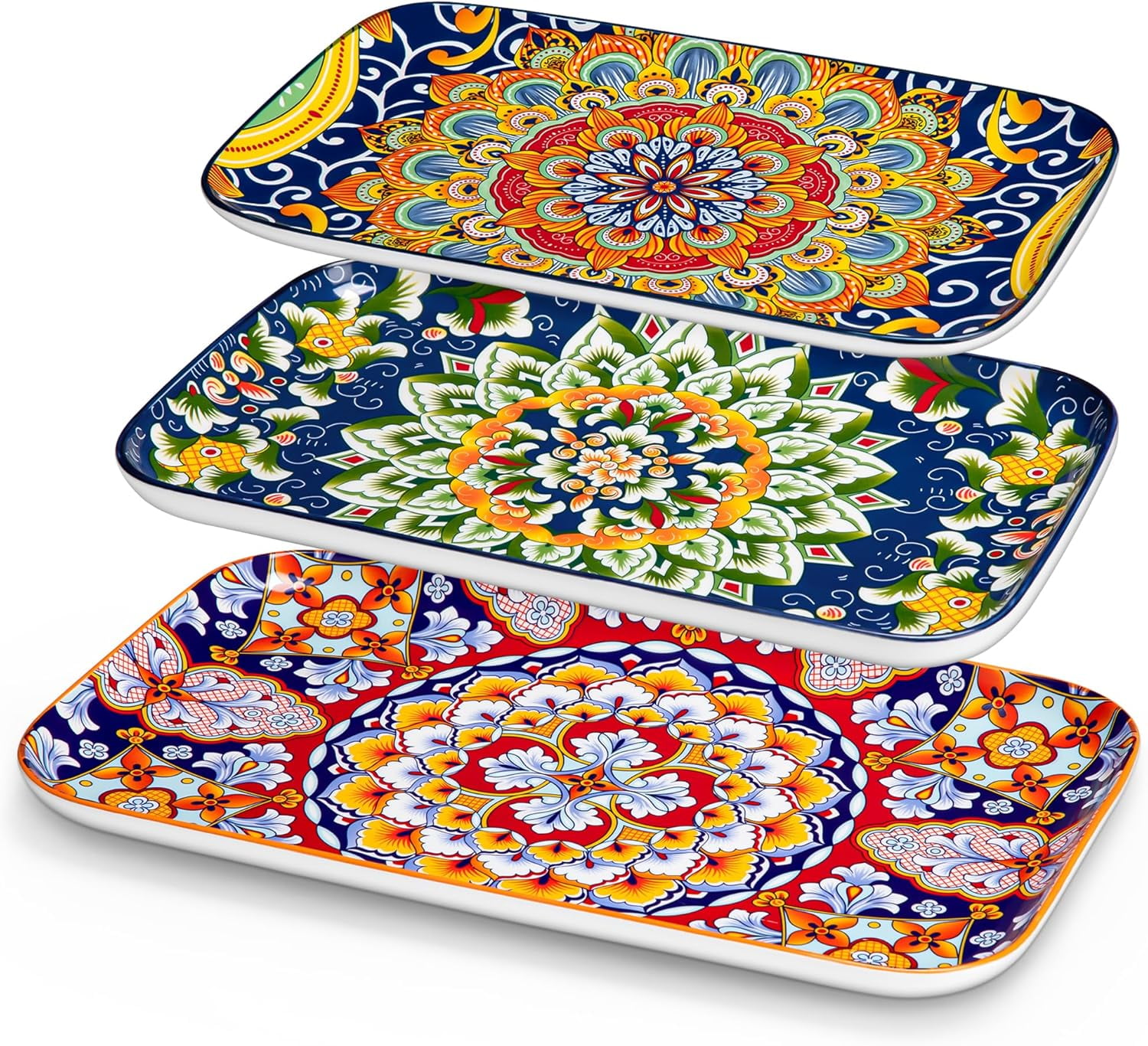 Serving Platters Set of 3, 16"/14"/12" Inch Rectangular Trays - Serving ...