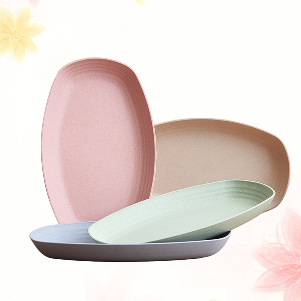 Wheat Straw Fish Platter Sturdy and Food Serving Plate for Family ...