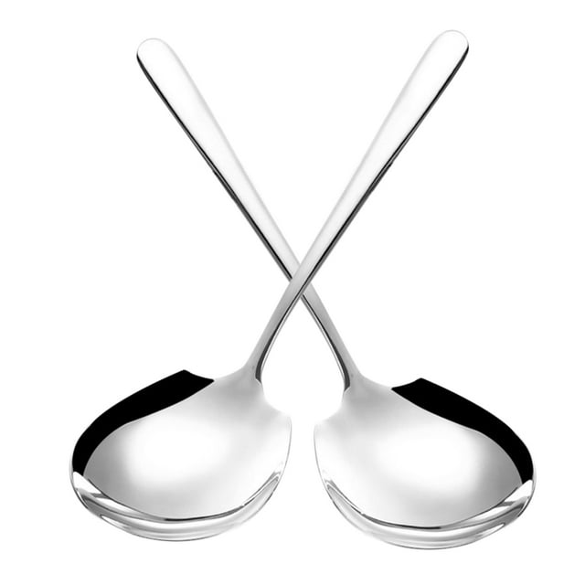 Serving Spoon 2 Pcs Stainless Steel Kitchen Utensils Buffet Spoons Rest ...