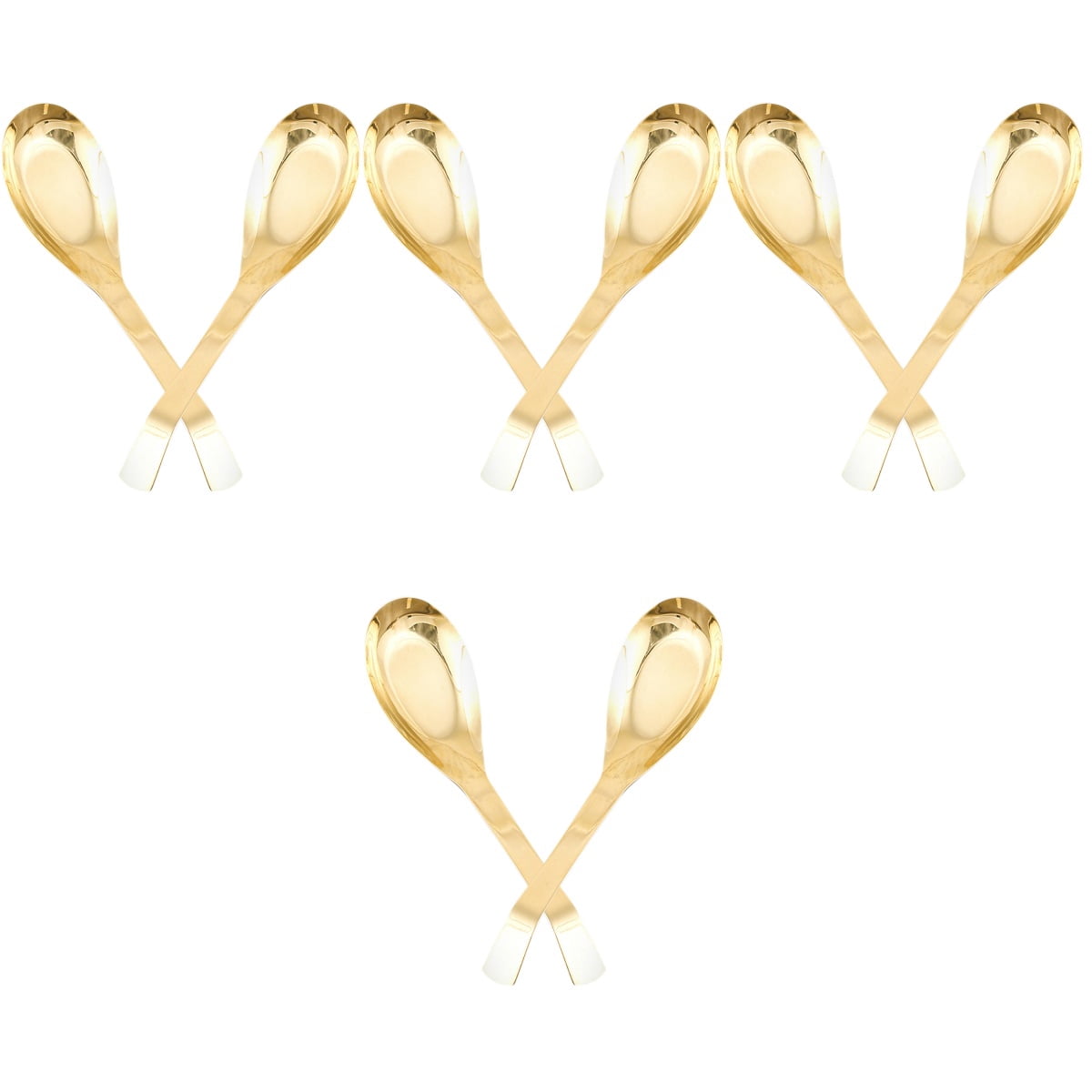 Serving Spoons Brass Set of 4 Long Handle Pure Copper Stainless Steel ...