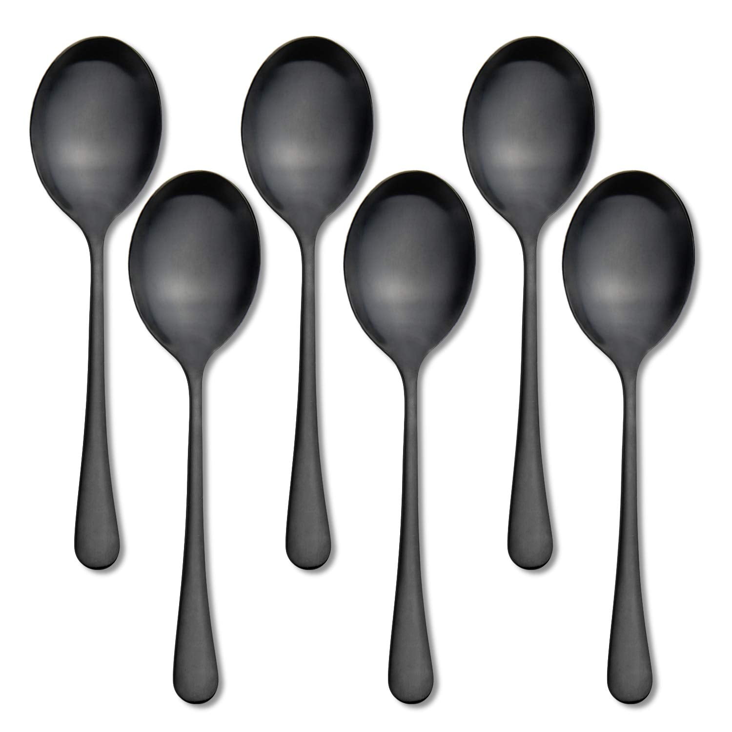 Serving Spoons, Matte Black X-Large Spoons, 6 Pieces 9.8 Inches Serving ...