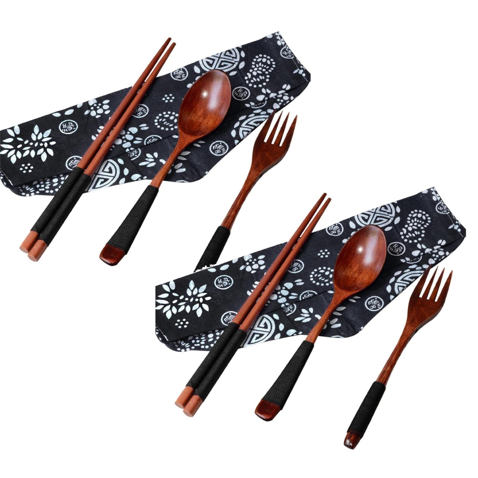 Serving Spoons Stainless Steel Set Cutlery Spoon Ramen Chopsticks Strap ...
