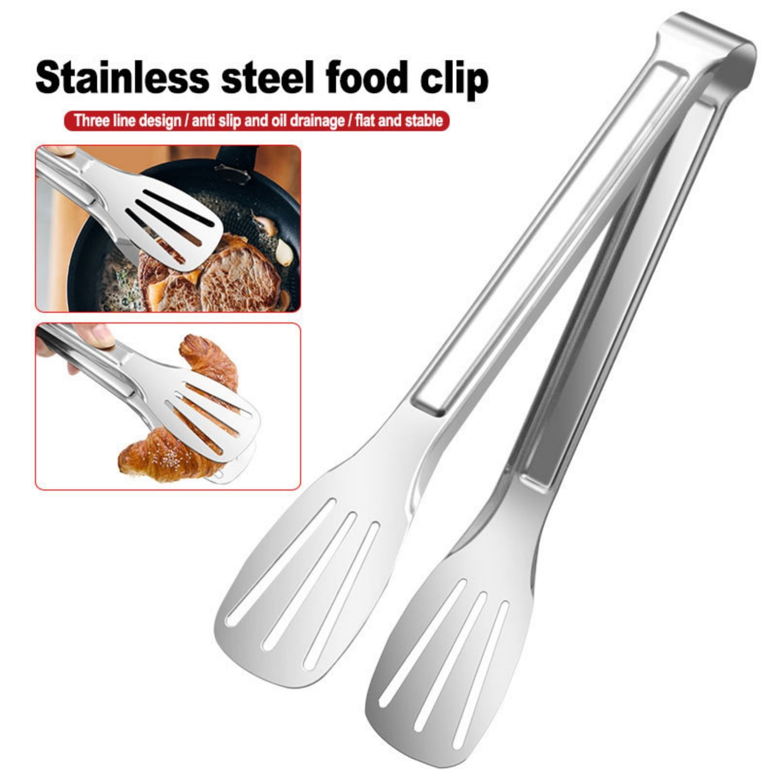 Serving Tong Kitchen Tongs, 9.1" Stainless Steel Food Tong, Buffet ...