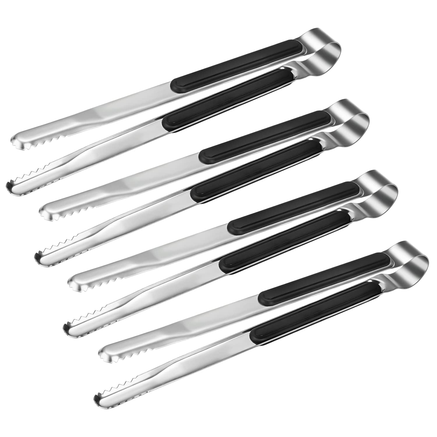 Stainless Steel Tongs, 4 Pack 10 Inch Metal Cooking Tongs, Non Slip ...