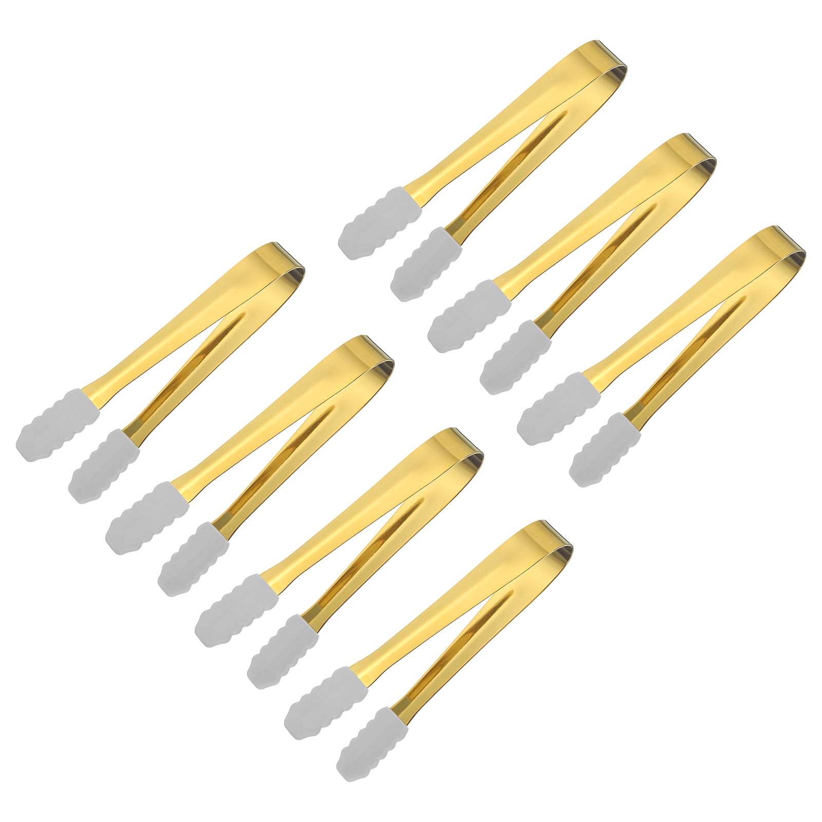 Serving Tongs, 7pcs 5.3Inch Stainless Steel Ice Tongs with Silicone ...