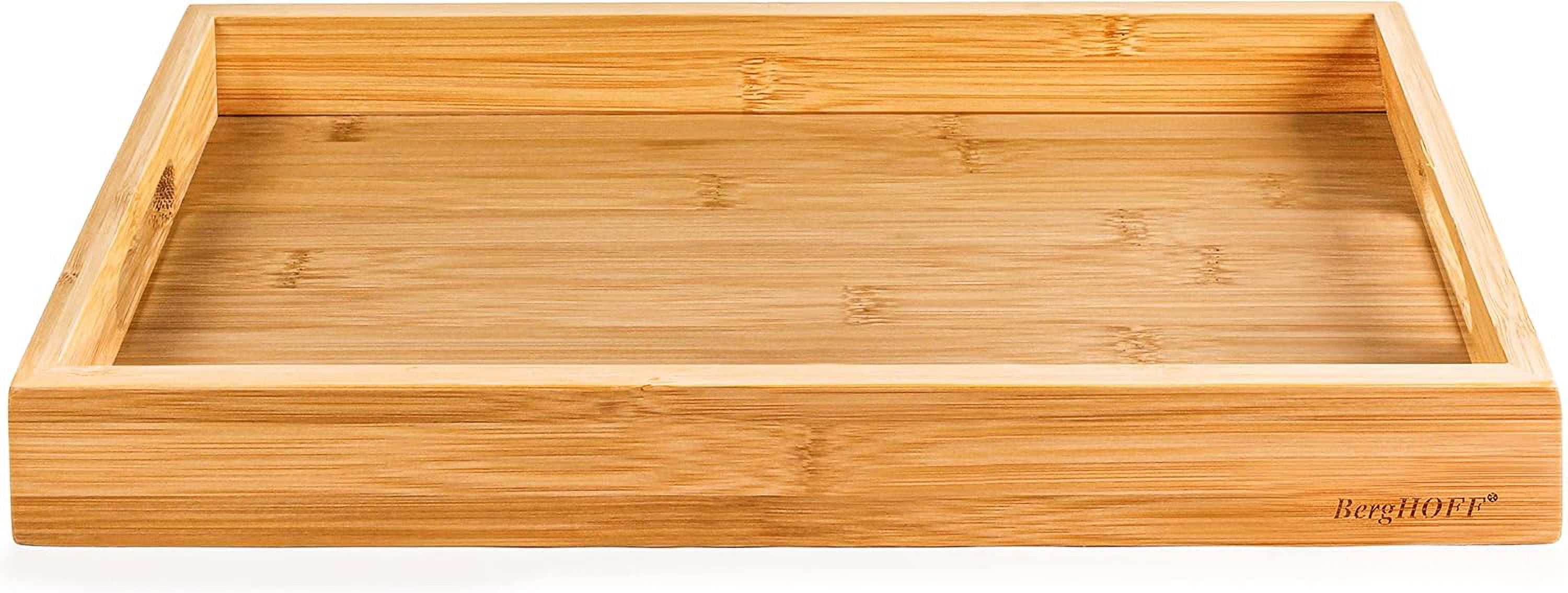 Serving Tray 14.25" x 8.75" x 1.5", Wide Handle, Vegetable Oil Finish ...