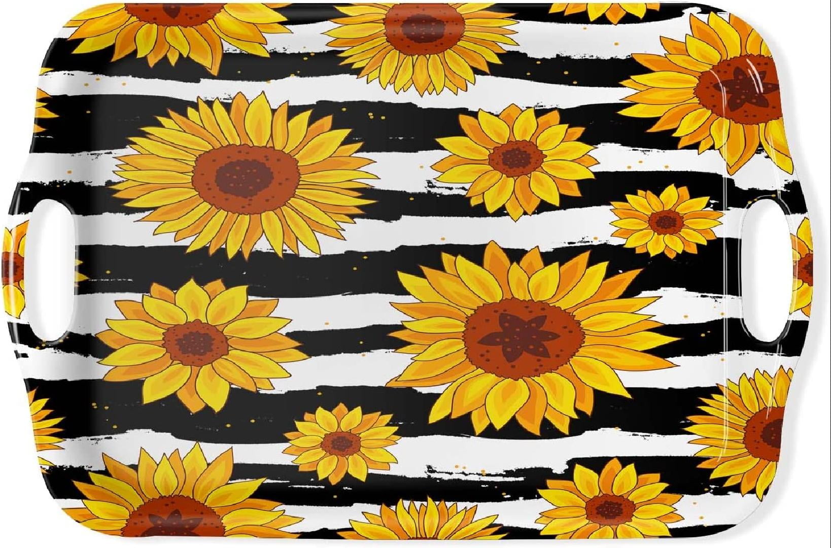 Serving Tray Decorative Tray with Handles Multi-Purpose Rectangular ...