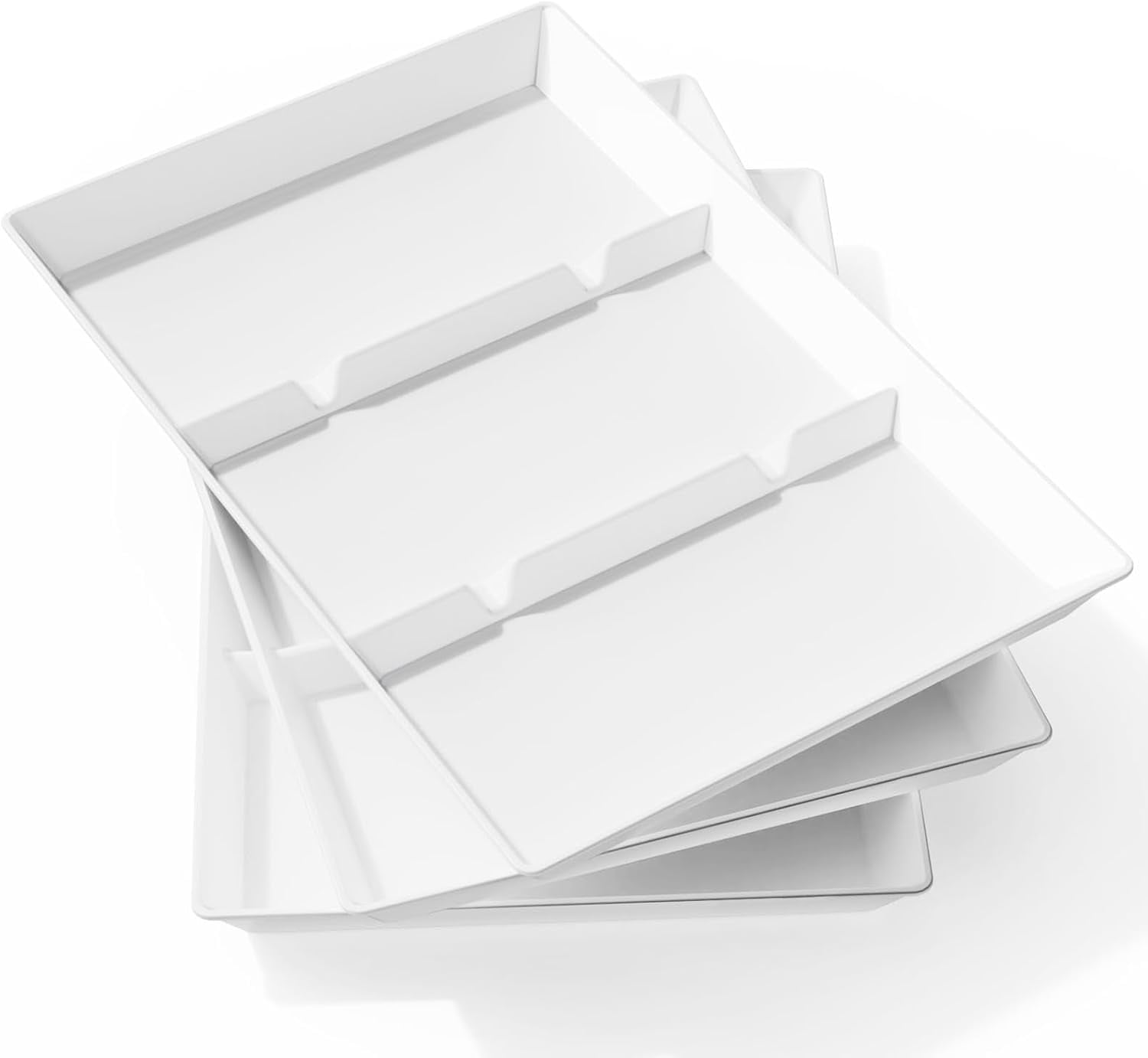 Service tray split into party supplies, 4 15" x 10" plastic trays for ...
