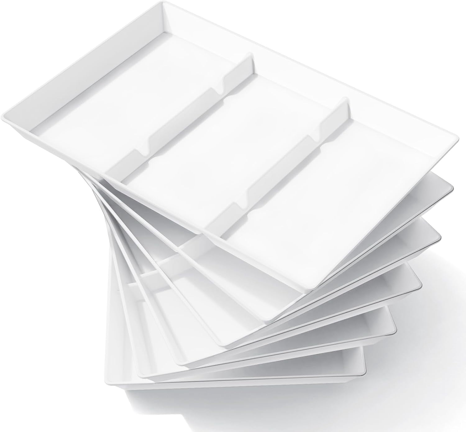 Serving Tray Divided for Party Supplies, Plastic Platters for Serving ...
