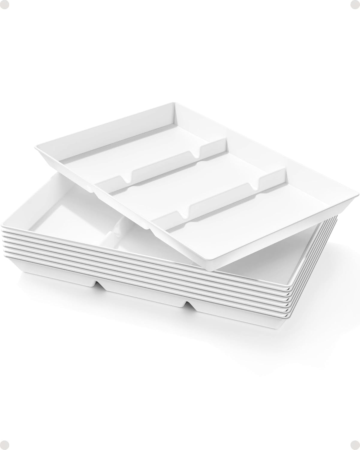 Serving Tray Divided for Party Supplies, Plastic Platters for Serving ...