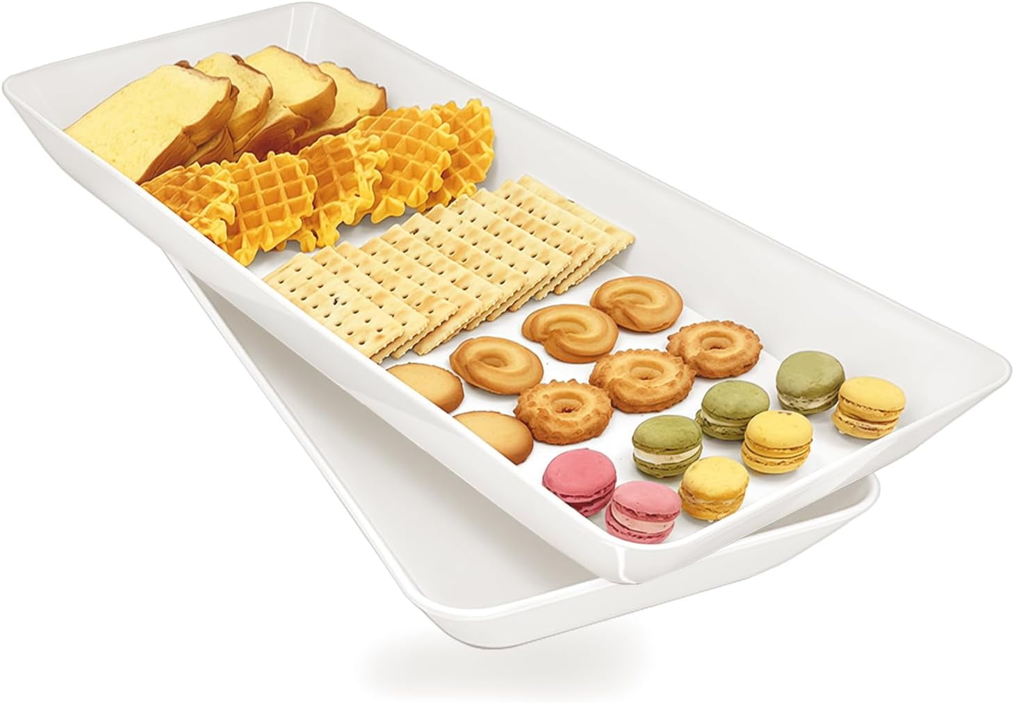 Serving Tray Platter Rectangle, 2 Pcs Long Narrow Food Tray for Veggie ...