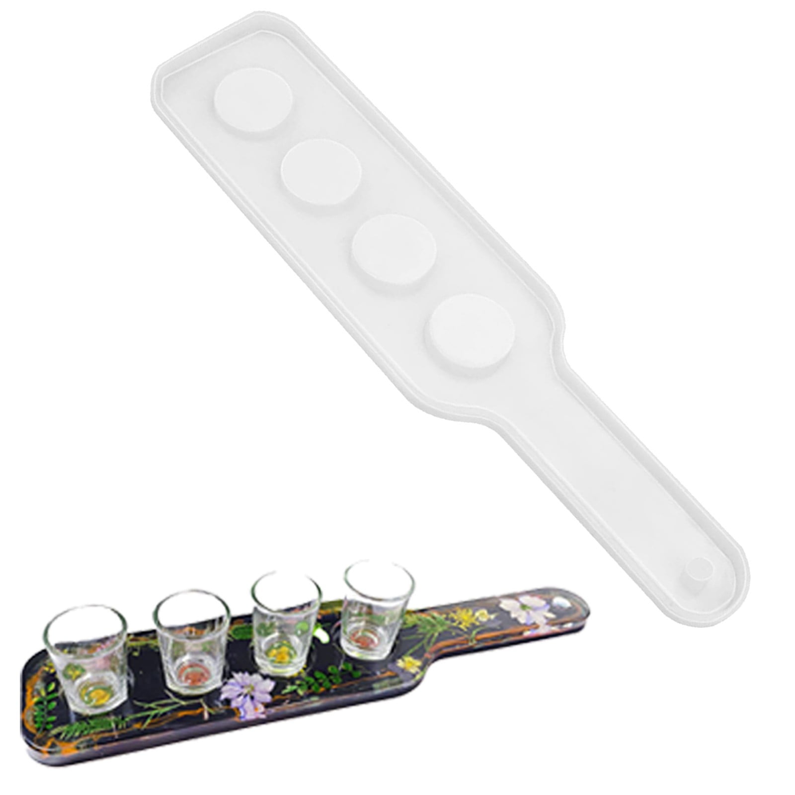 GBAYXJ Serving Tray Shot Glass Holder For Resin 4 Holes Shot Glasses ...