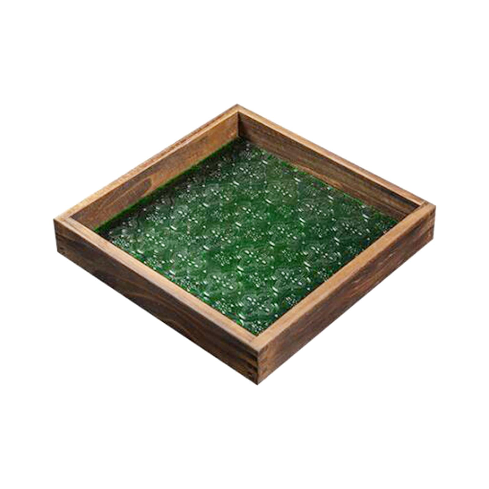 Serving Tray Tea Trays Retro Begonia Embossed Glass Tray Decorative ...