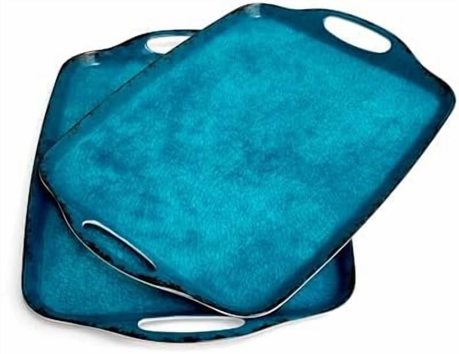 Serving Tray with Handles, Large Rectangle Melamine Serving Platter Set ...