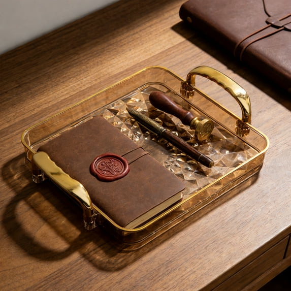 Serving Tray with Handles Rectangular Large Serving Platters 13.4x8.3 ...