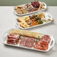 Serving Tray with Handles - White Porcelain Platters 3-Pack, Large ...
