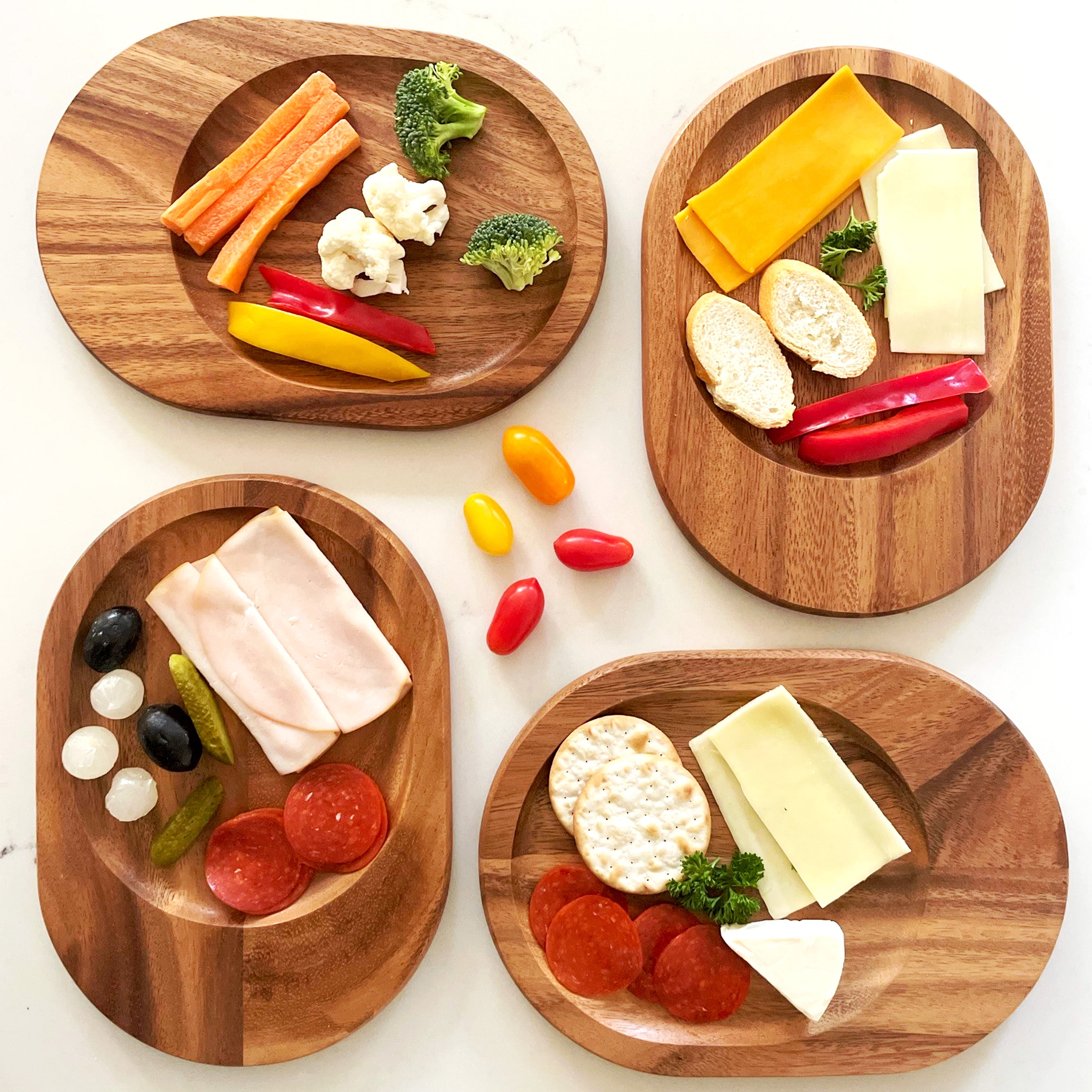 Serving Trays - Cocktail Individual Serving Trays - Set of 4 - 10" x 7 ...