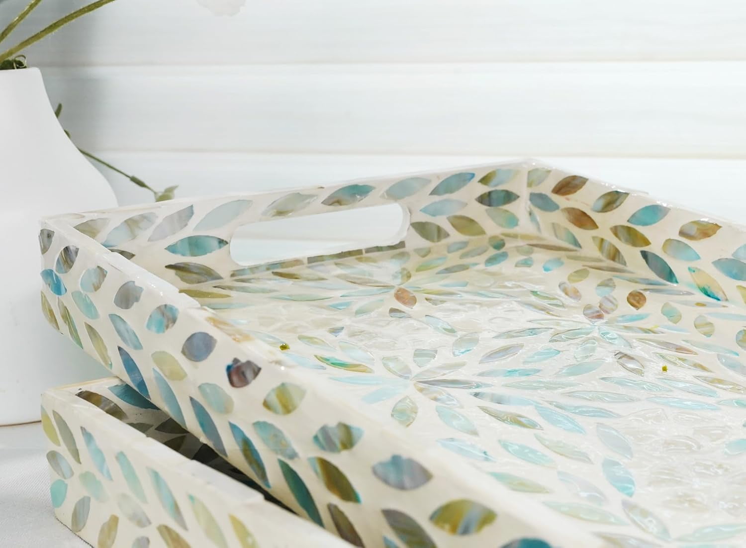 Serving Trays Handmade Trays for Serving Mother of Pearl Inlay ...