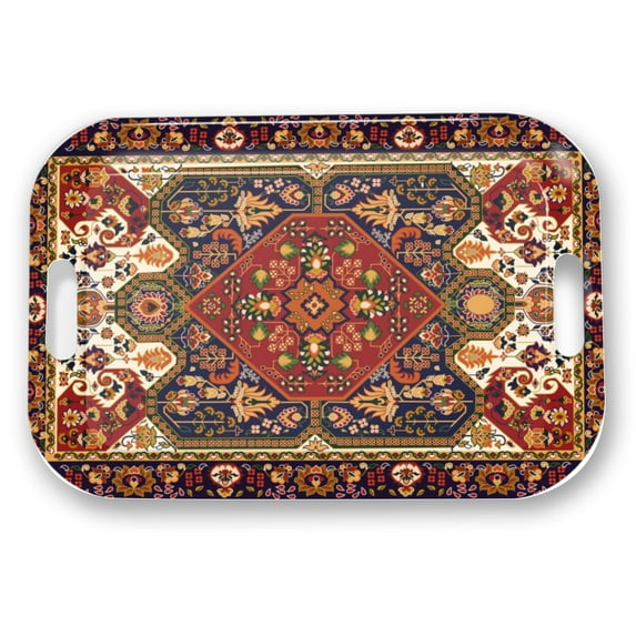 Serving Trays with Handles, 14.5 x 9.8 inch Rectangular Plastic Tray ...