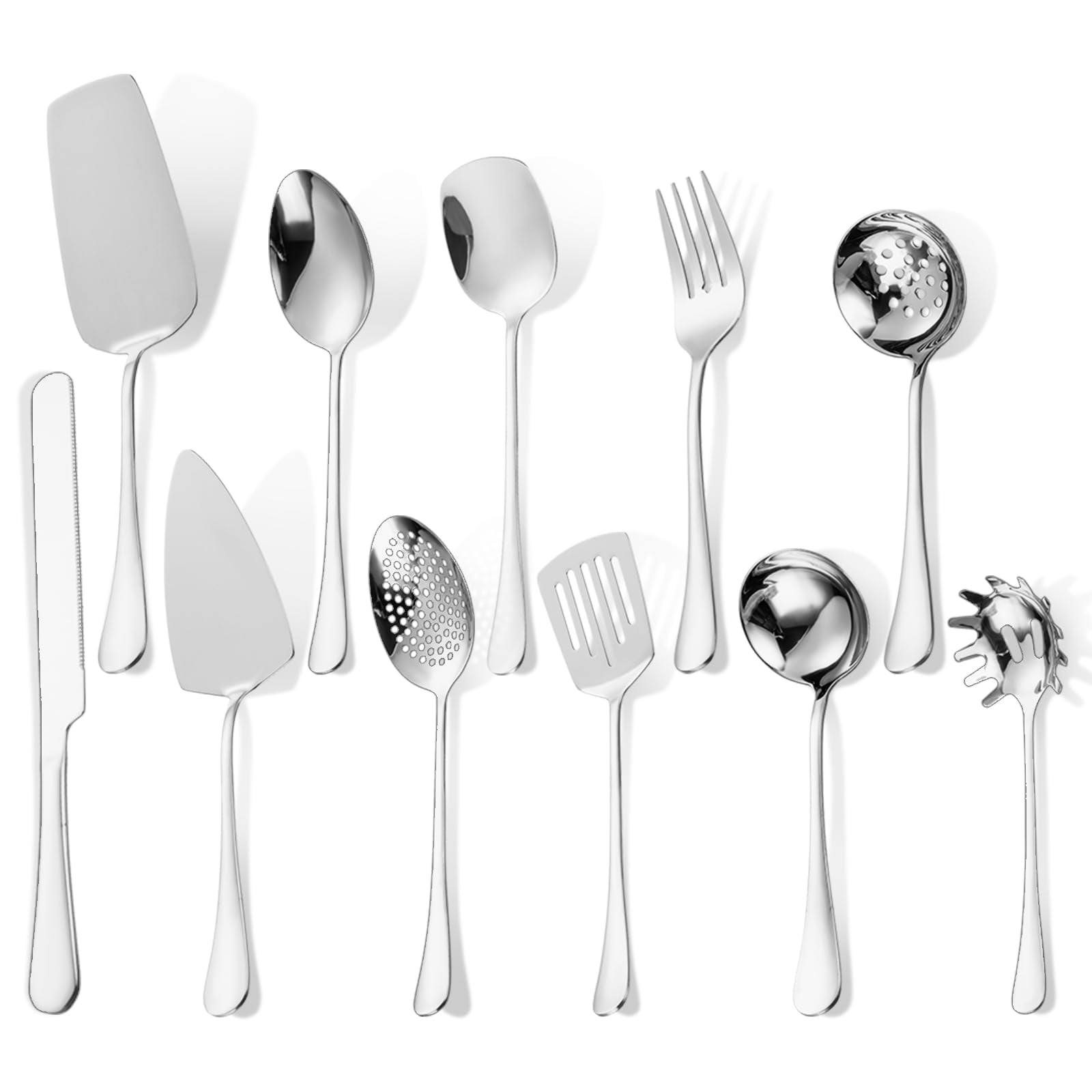 Serving Utensil Set 1stainless Steel Modern Flatware Server All Metal ...