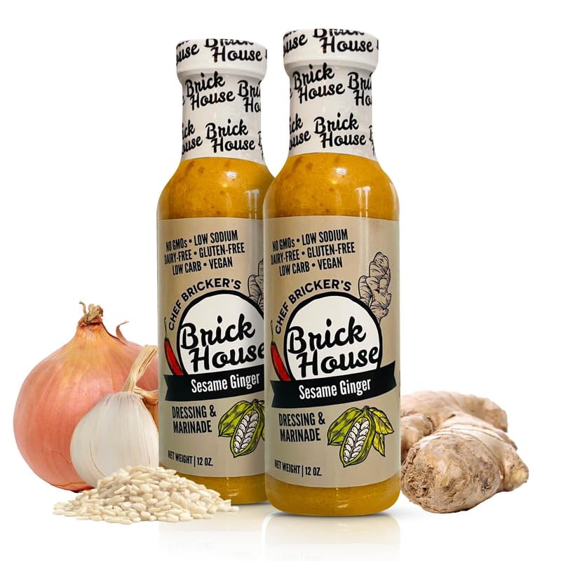 Sesame Ginger Vinaigrette, 12 Oz Sesame Salad Dressing by Brick House ...