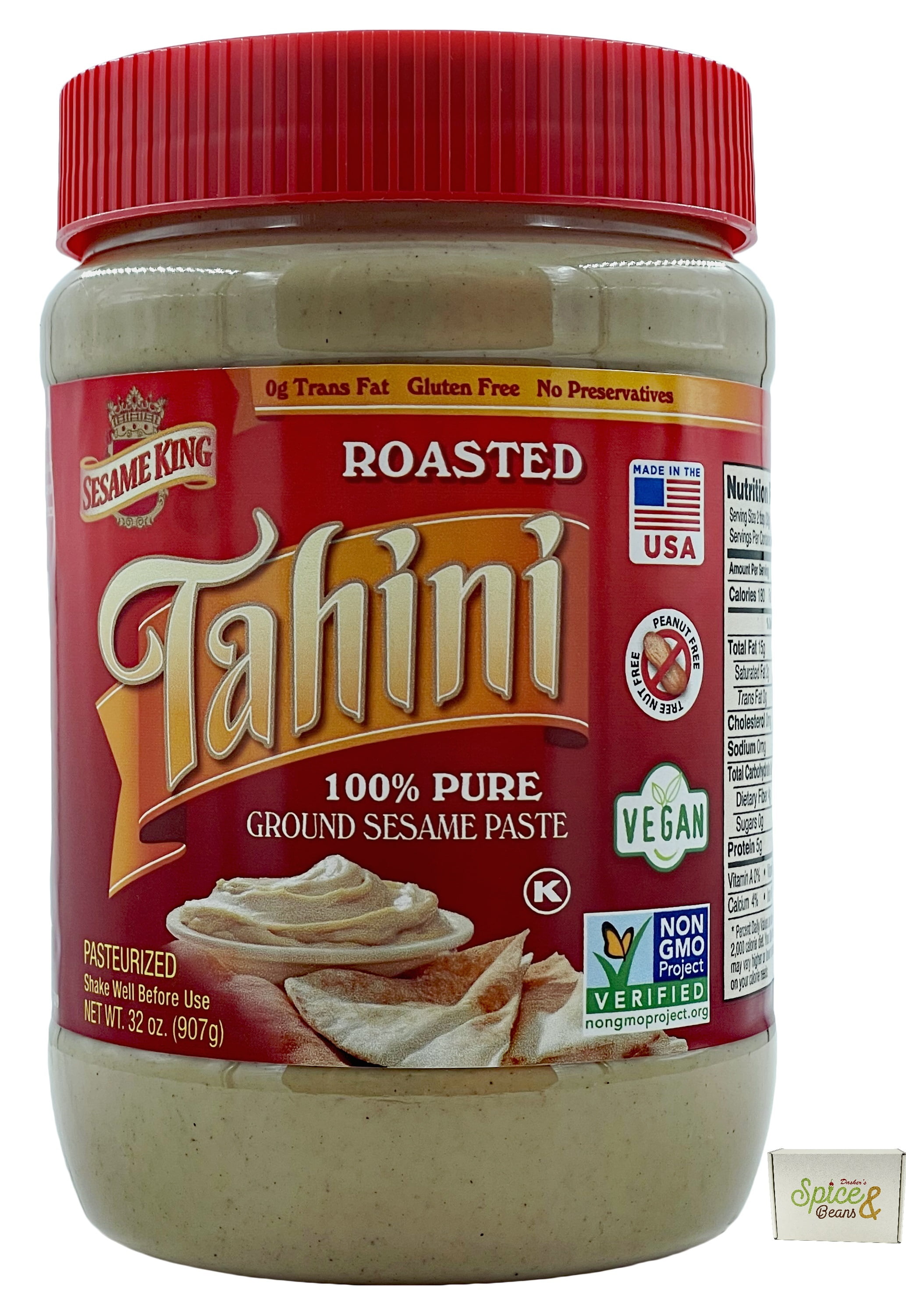 Sesame King Roasted Tahini Paste, Pure Ground Sesame Spread and Dip ...