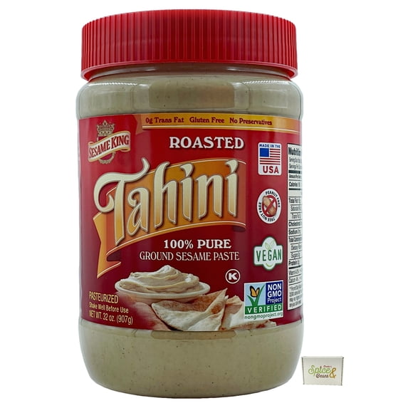 Sesame King Roasted Tahini Paste, Pure Ground Sesame Spread and Dip ...