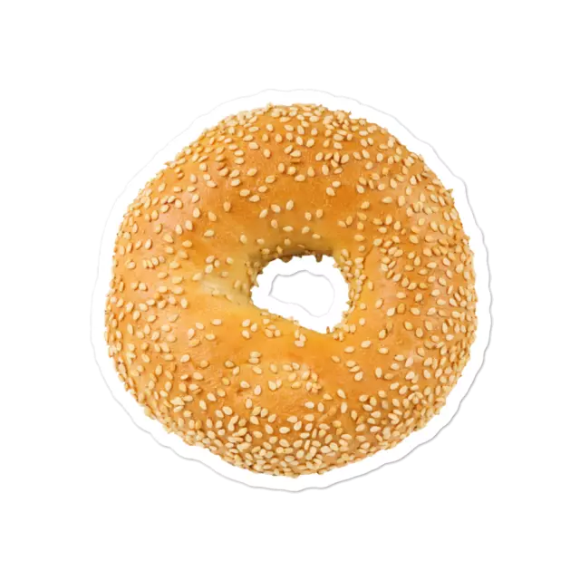 Sesame Seed Bagel Sticker Phone Decal Water Bottle Stickers Car Decals ...