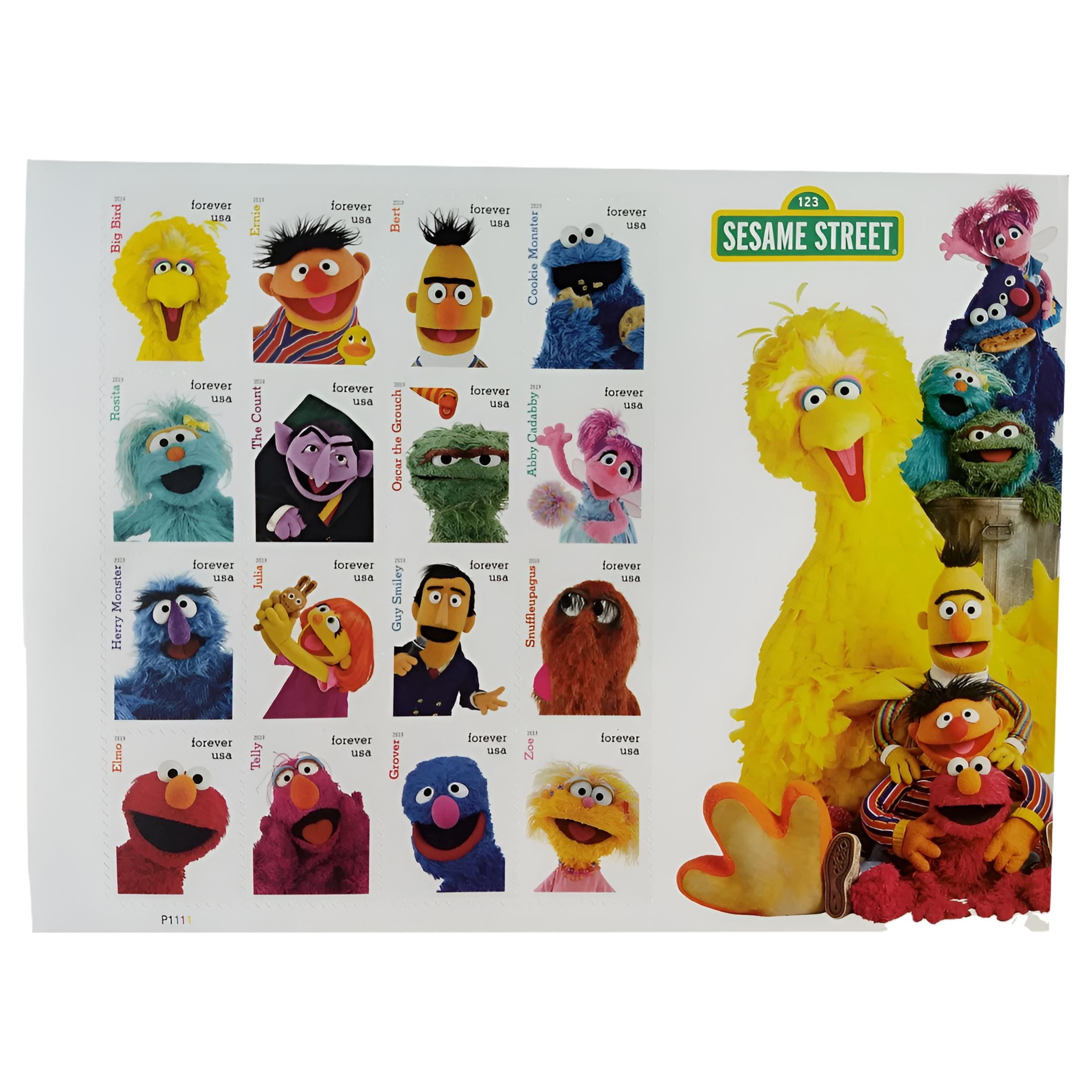 Sesame Street 1 Sheet of 16 USPS First Class Forever Postage Stamps PBS ...