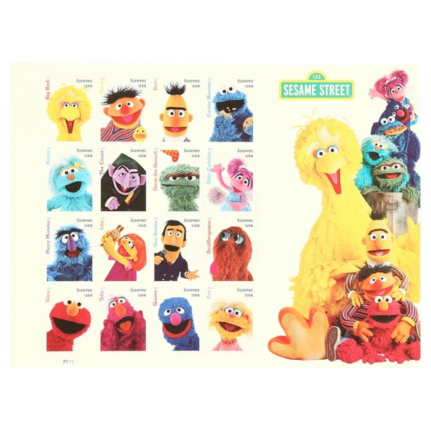 Sesame Street 1 Sheet of 16 USPS First Class Forever Postage Stamps PBS ...