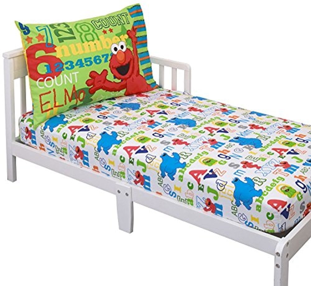 Sesame Street 2-Piece Crib Bed Sheet Set with Elmo & Friends, Toddler ...