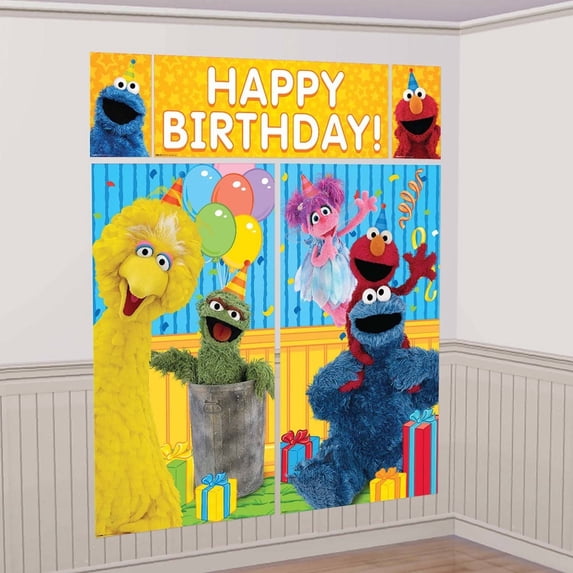Sesame Street 2 Scene Setter Wall Dￃﾩcor - Walmart.com