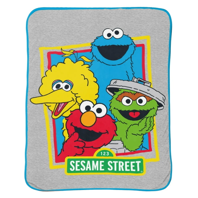 "Sesame Street Elmo & Cookie Monster Kids' Plush Microfiber Throw ...
