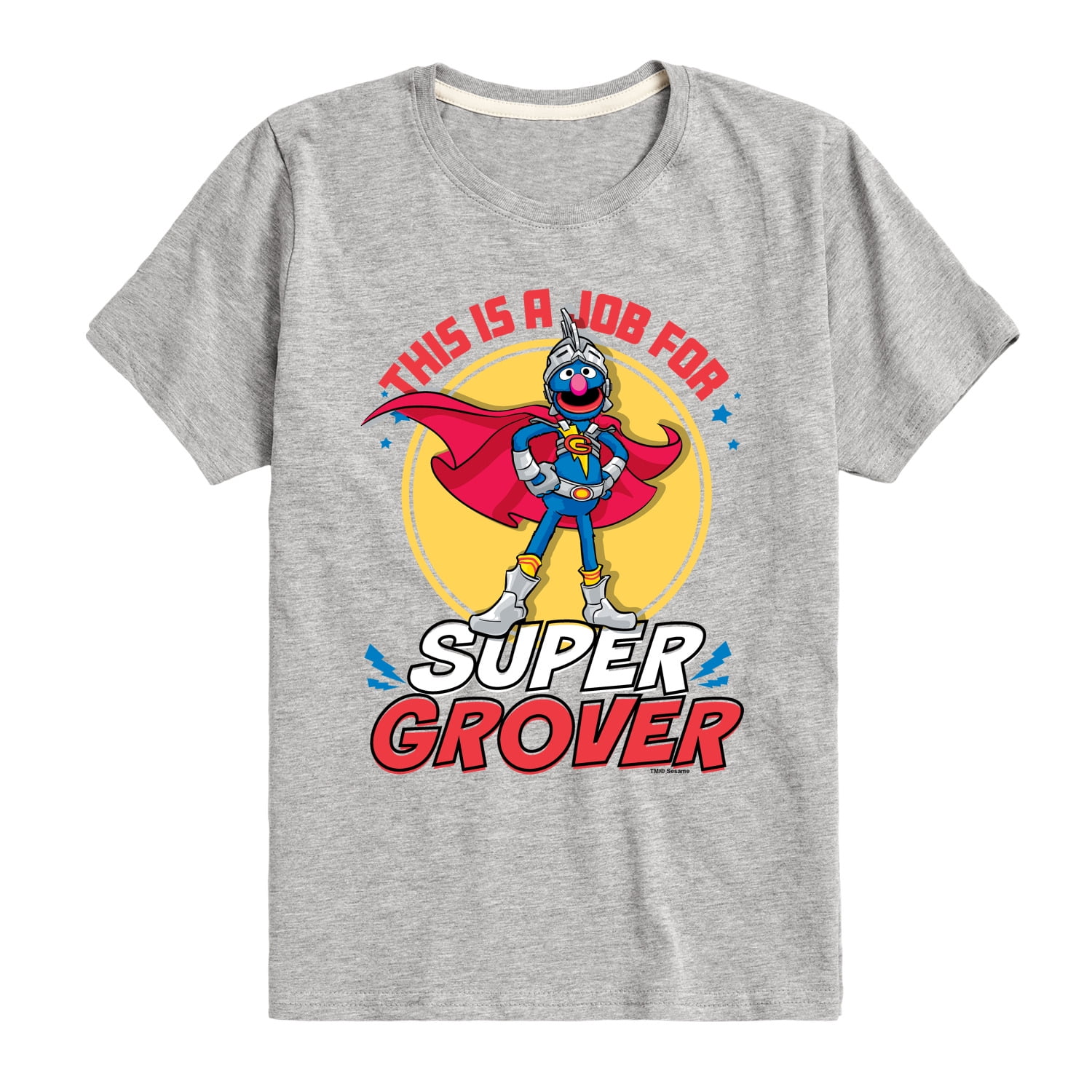 Sesame Street - A Job For Super Grover - Toddler and Youth Short Sleeve ...