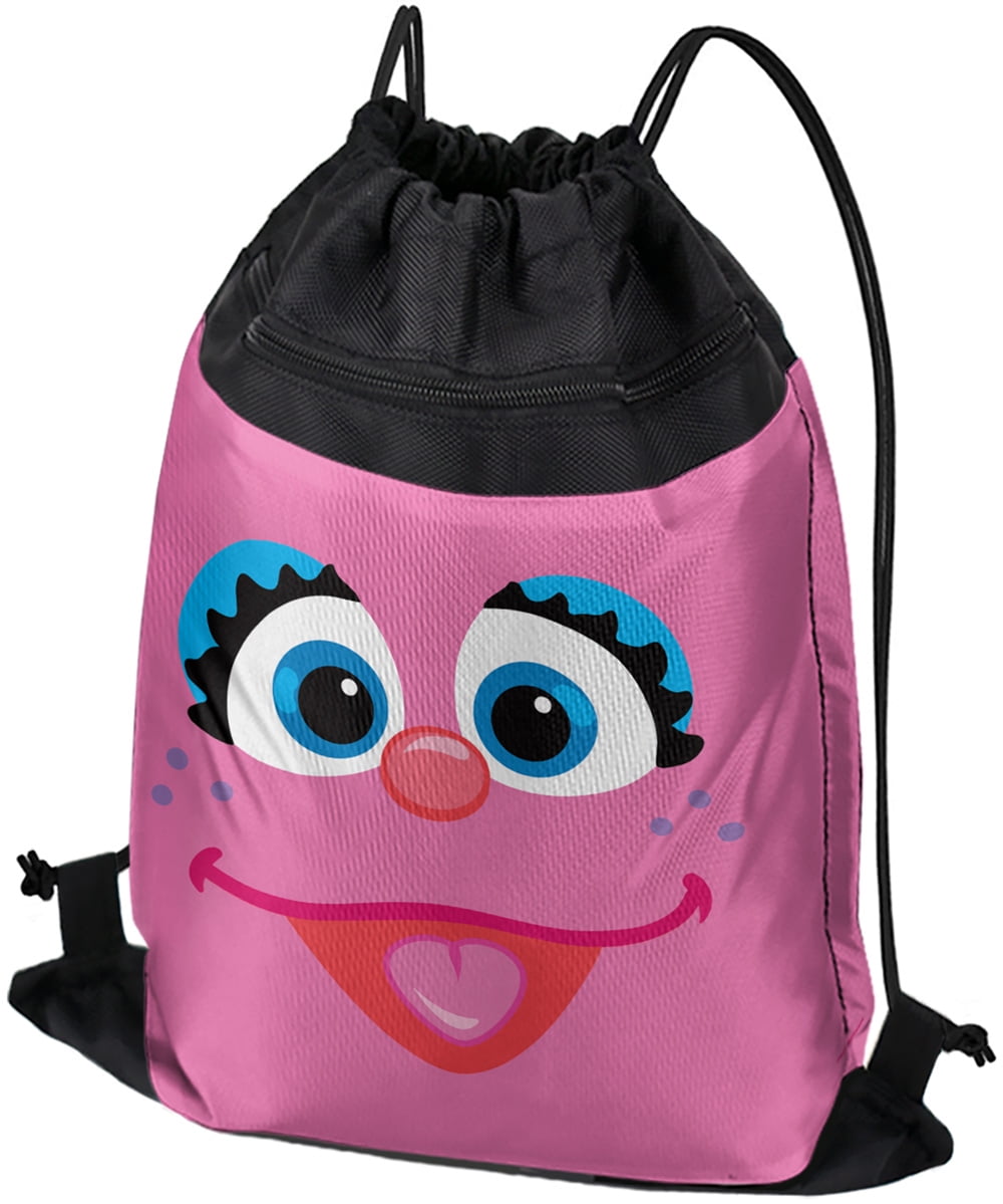 Sesame Street Abby Cadabby Face Drawstring Backpack Sports Bag Sackpack ...