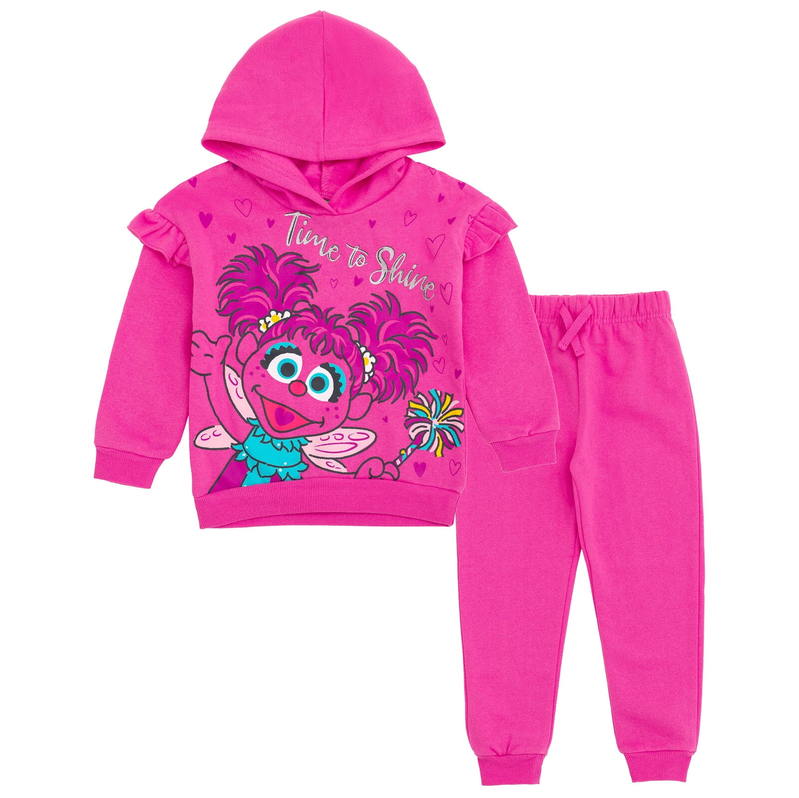 Sesame Street Abby Cadabby Fleece Pullover Hoodie and Jogger Pants Outfit Set Infant to Toddler ...
