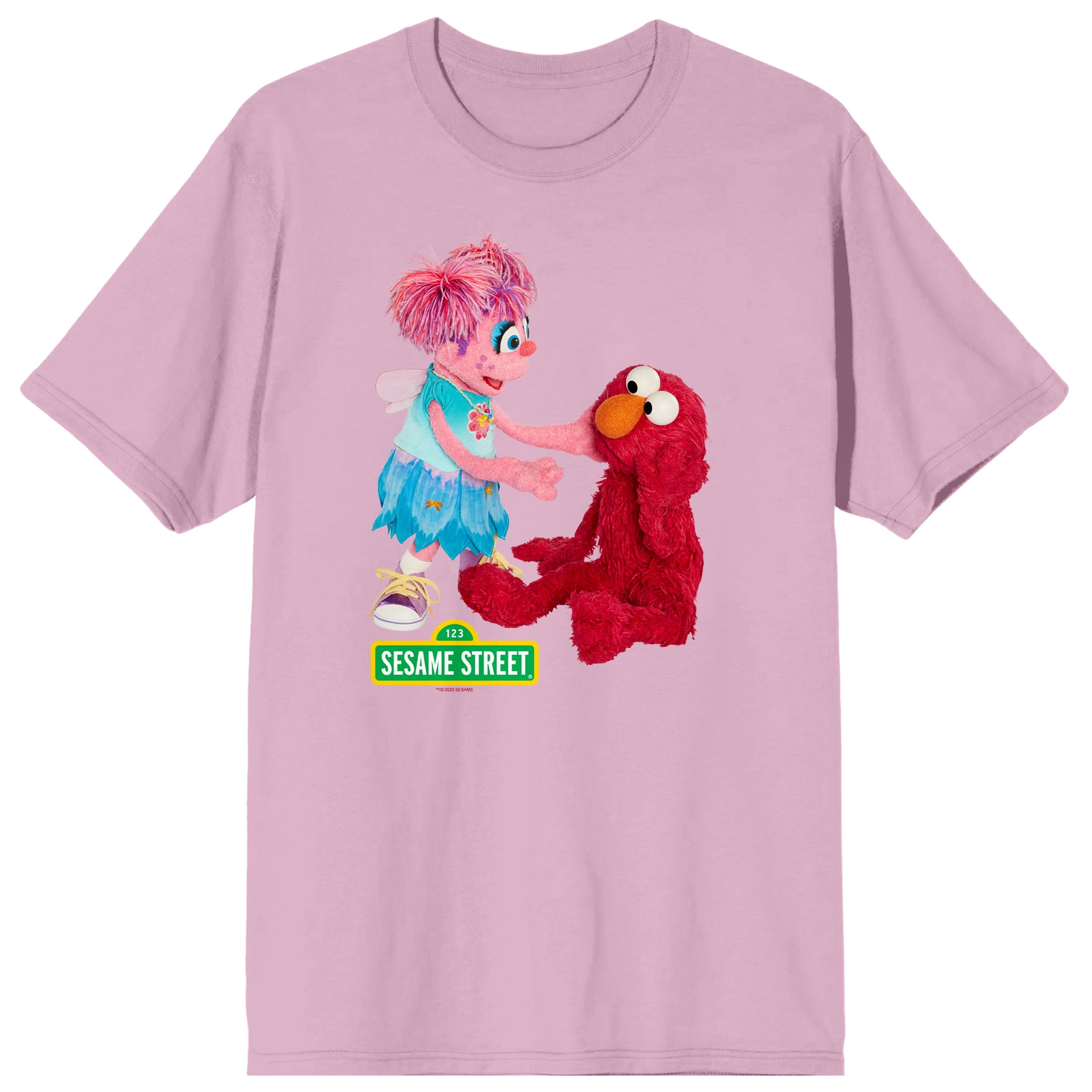 Sesame Street Abby & Elmo Crew Neck Short Sleeve Cradle Pink Men's T-shirt - Walmart.com