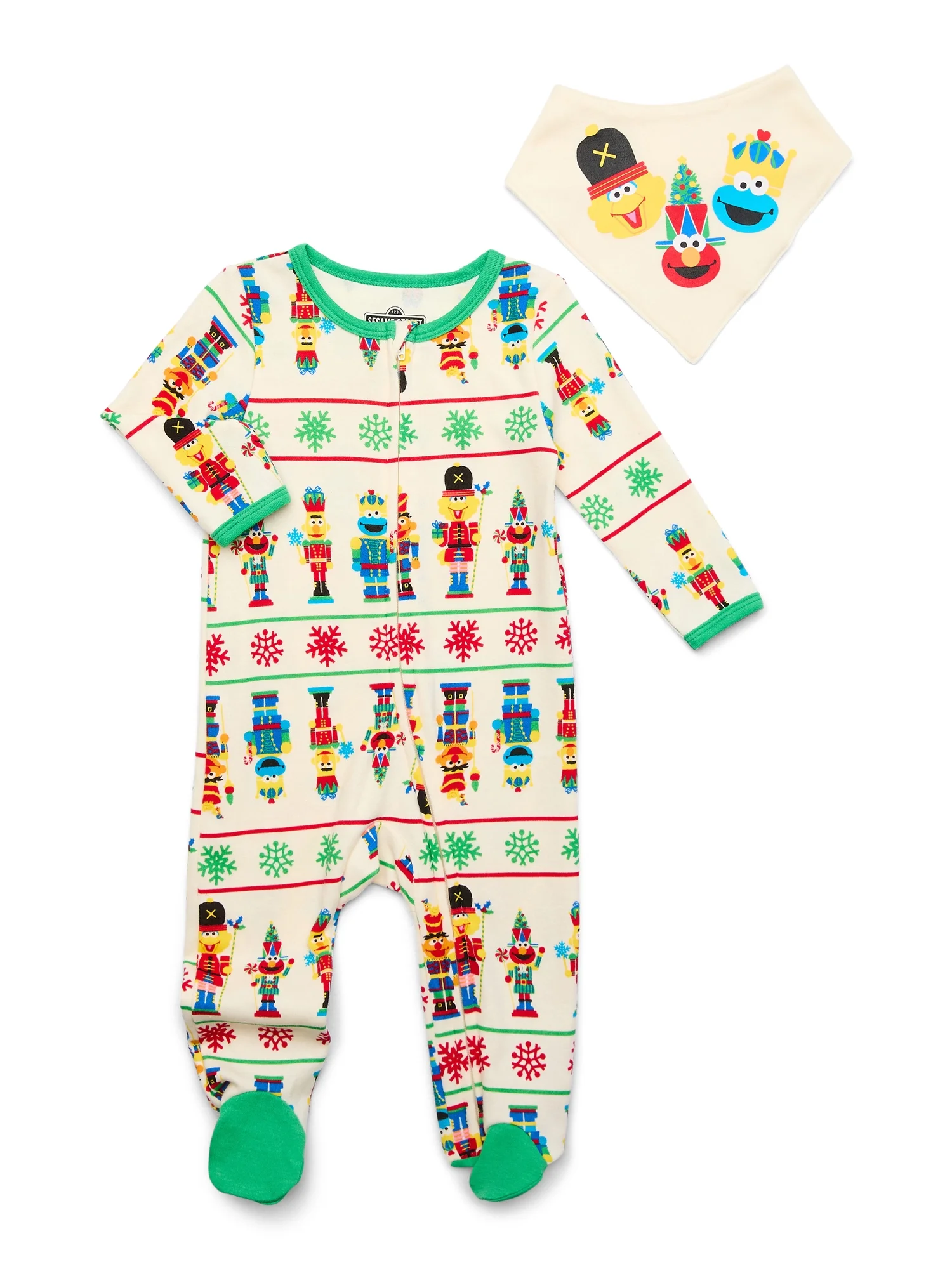 Baby Character Holiday Footed Sleep N Play & Bib Set, 2-Piece, Sizes ...