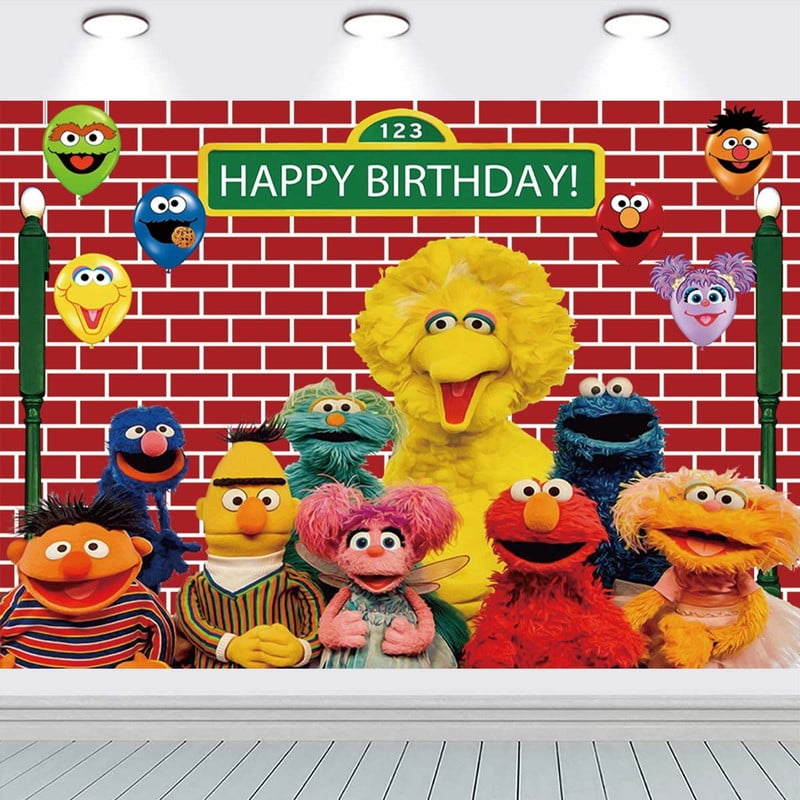 Sesame Street Backdrop Banner Party Supplies Post Birthday Decorations ...