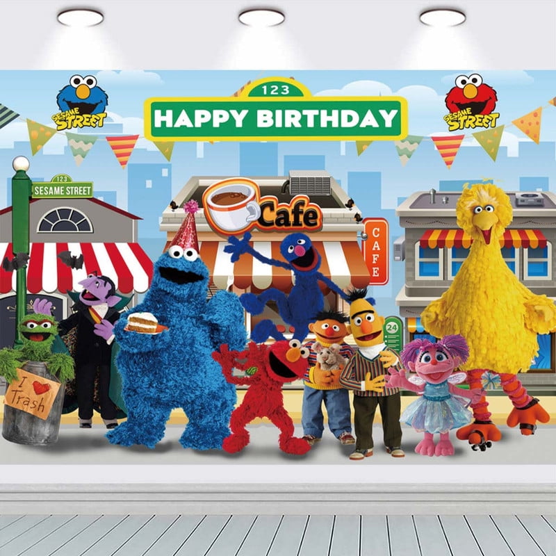 Sesame Street Background Backdrop Taspestry Birthday Post Banner Party ...