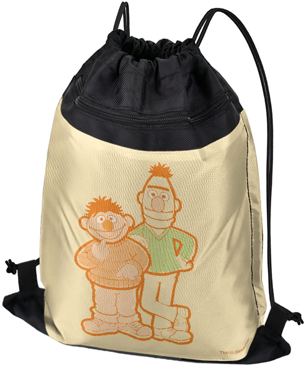 Sesame Street Bert And Ernie Distressed Drawstring Backpack Sports Bag ...