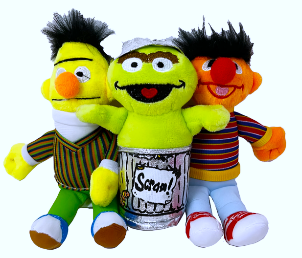 Sesame Street Bert Ernie, and Oscar The Grouch Plush Keychains And ...