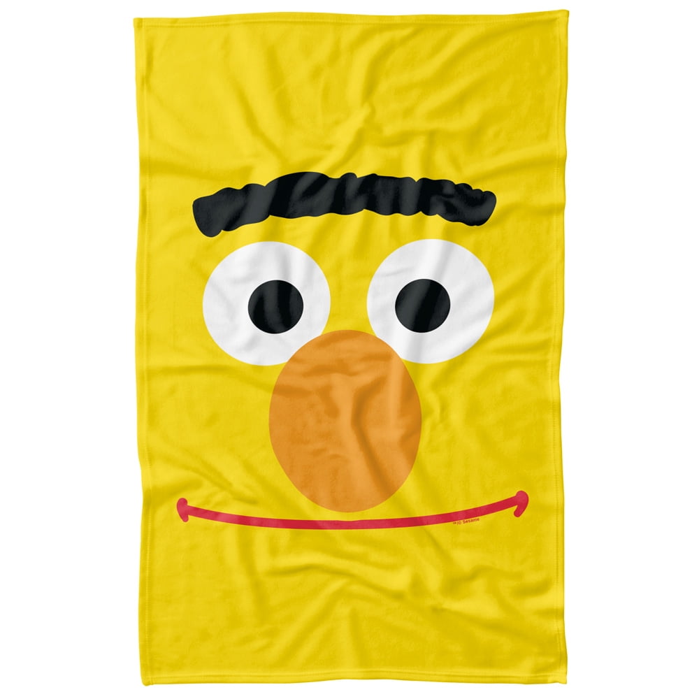 Sesame Street Bert Face Officially Licensed Fleece Blanket 36' x 58 ...